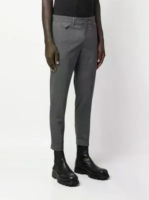 LOW BRAND Melange Effect Tailored Trousers - Grey