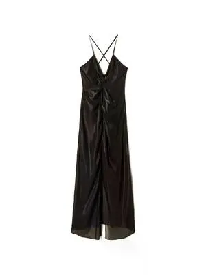 TWINSET Georgette Laminated Long Dress - Black