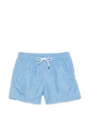 Fedeli Paisley Swim Shorts - Blue