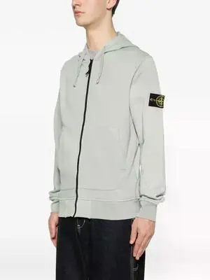 Stone Island Zip-up Hoodie - Green