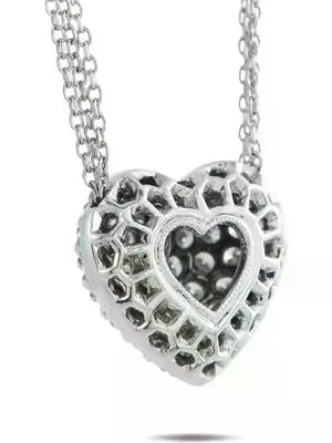 LB EXCLUSIVE Diamond Heart Pendant Necklace - Silver