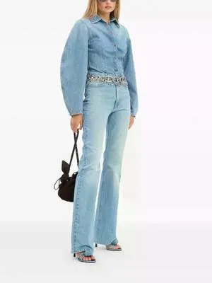 ROTATE BY BIRGER CHRISTENSEN Denim Shirt With Metal Buttons