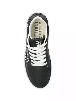 Versace Logo-print Leather Sneakers
