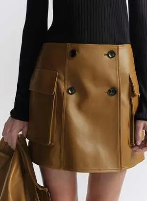 A.L.C. Demi Leather Mini Skirt