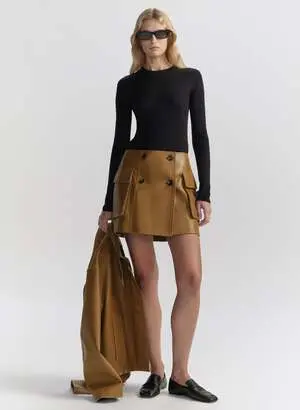 A.L.C. Demi Leather Mini Skirt