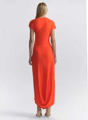 A.L.C. Textured Crepe Midi Dress - Persimmon
