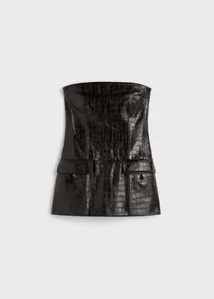 TOTEME Croco-embossed Strapless Top