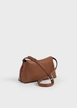 TOTEME T-lock Grained-leather Clutch - Brown