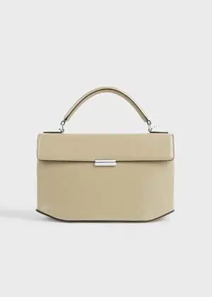 TOTEME Clip Polished-leather Top Handle - Beige