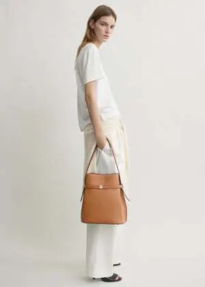 TOTEME Belted Grained-leather Bucket Bag