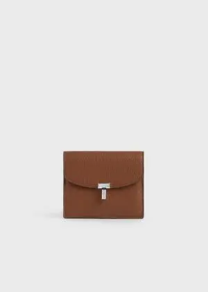 TOTEME T-lock Grained-leather Cardholder - Sienna