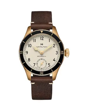 Hamilton Khaki Aviation 43mm Watch - White/brown