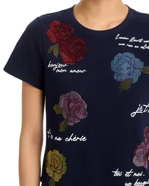 Cinq À Sept Embellished Flower Tee