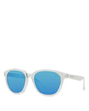 Vuarnet 54mm Square Sunglasses - White / Mirrored Crystal Blue