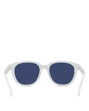 Vuarnet 54mm Square Sunglasses - White / Mirrored Crystal Blue