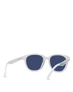 Vuarnet 54mm Square Sunglasses - White / Mirrored Crystal Blue