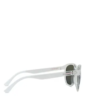Vuarnet 54mm Square Sunglasses - White / Mirrored Crystal Blue
