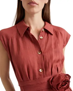 Marella Belted Linen Shirt Dress