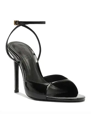 Schutz Arlette Ankle Strap Sandals - Black