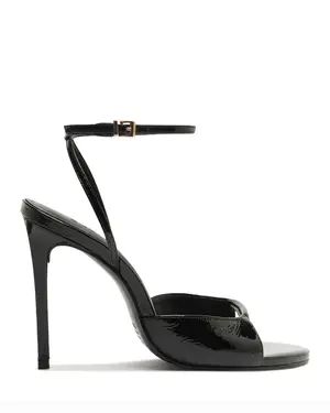 Schutz Arlette Ankle Strap Sandals - Black