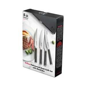 CANGSHAN 4 Piece Pakkawood Steak Knife Set