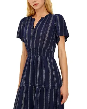 Rails Cannes Tiered Midi Dress - Marina Stripe