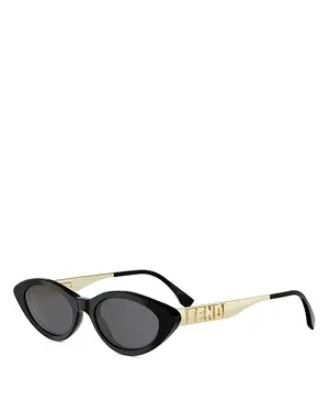 Fendi Fendigraphy Cat Eye Sunglasses, 51mm - Shiny Black/smoke Lens