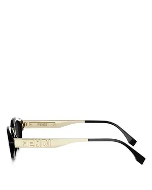 Fendi Fendigraphy Cat Eye Sunglasses, 51mm - Shiny Black/smoke Lens