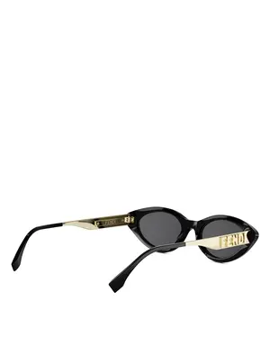 Fendi Fendigraphy Cat Eye Sunglasses, 51mm - Shiny Black/smoke Lens