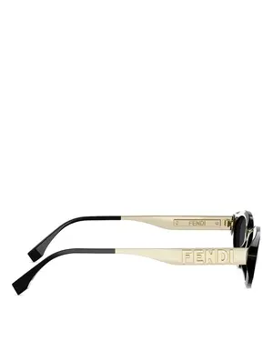 Fendi Fendigraphy Cat Eye Sunglasses, 51mm - Shiny Black/smoke Lens