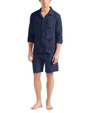 Vilebrequin Linen Solid Overshirt - Navy