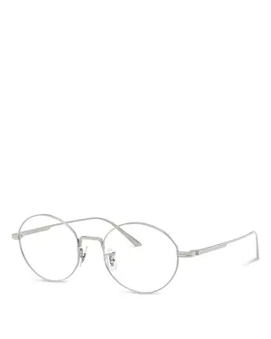 Oliver Spencer 50mm Oval Blue Light Eyeglasses - Silver