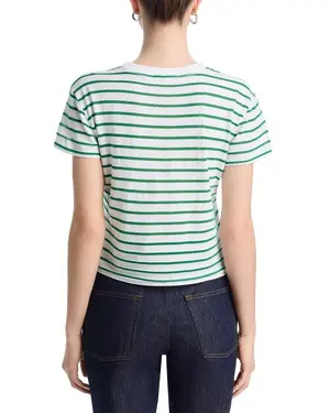 PERFECTWHITETEE Stripe Boxy Crewneck Tee - Grass Stripe