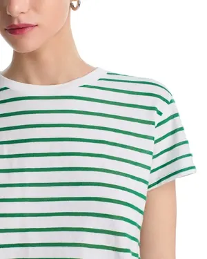 PERFECTWHITETEE Stripe Boxy Crewneck Tee - Grass Stripe