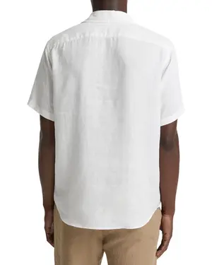 Vince Linen Half Placket Shirt - Optic White