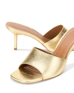 Staud Bea Metallic Leather Mules