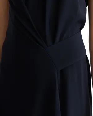 REISS Draped Midi Dress - Navy