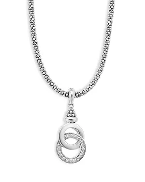 Lagos Sterling Caviar Interlocking Pendant Necklace - Silver