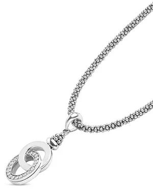 Lagos Sterling Caviar Interlocking Pendant Necklace