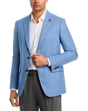 John Varvatos Slim Fit Tonal Plaid Sport Coat - Light Blue