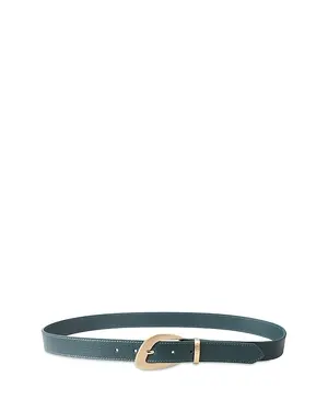 Ted Baker London Curvella Pebble Leather Belt - Olive