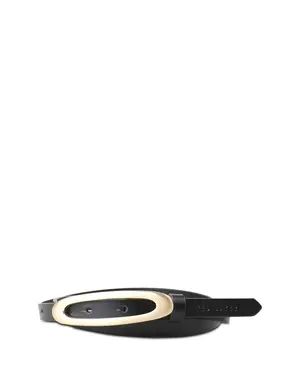 Ted Baker London Ovala Narrow Leather Belt - Black