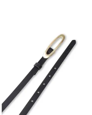 Ted Baker London Ovala Narrow Leather Belt - Black