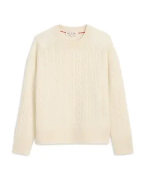 ALEX MILL Charlie Cashmere Cable Knit Sweater - Cloud