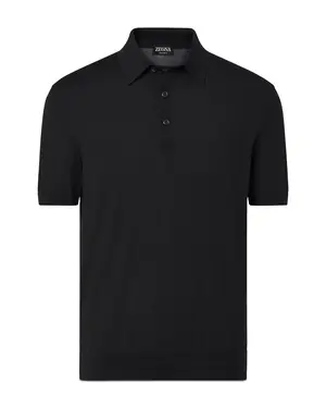 Zegna 15milmil15 Wool Polo Shirt - Black