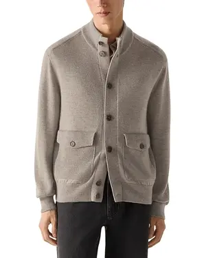 Zegna Cashmere Blouson - Light Taupe Mélange