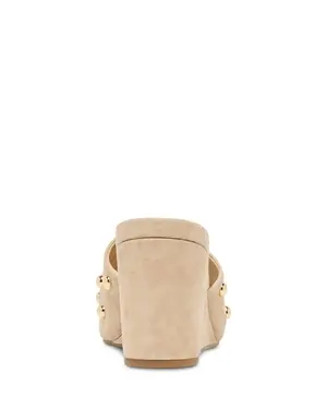Dolce Vita Holta Studded Wedge Sandals - Camel Suede