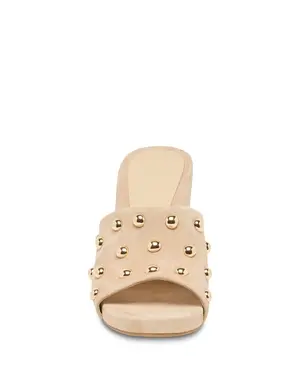 Dolce Vita Holta Studded Wedge Sandals - Camel Suede