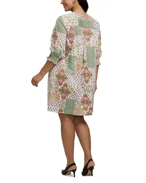 Foxcroft Alicia 3/4 Sleeve Patchwork Dress