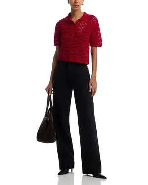 FRAME The Crochet Polo Sweater